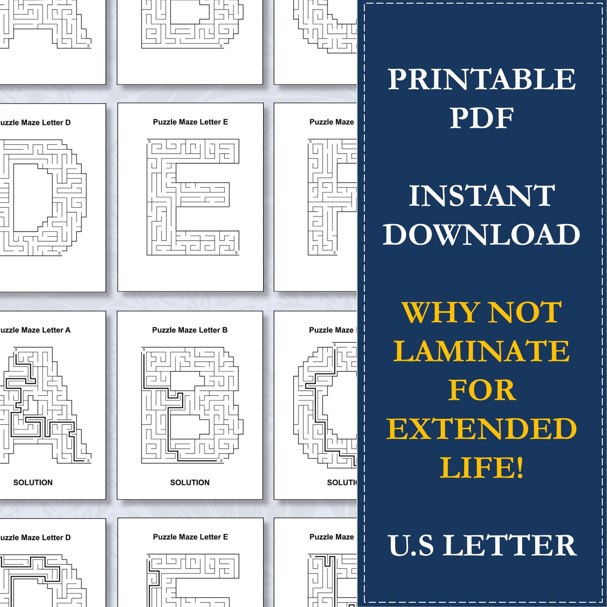 Kids Letter Mazes, Easy A-Z for Kids | Printable Alphabet Maze | Maze ...