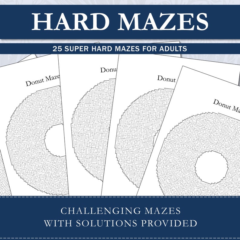Printable Mazes | 25 Hard Donut Shaped Mazes | Suitable for Clever Kids ...