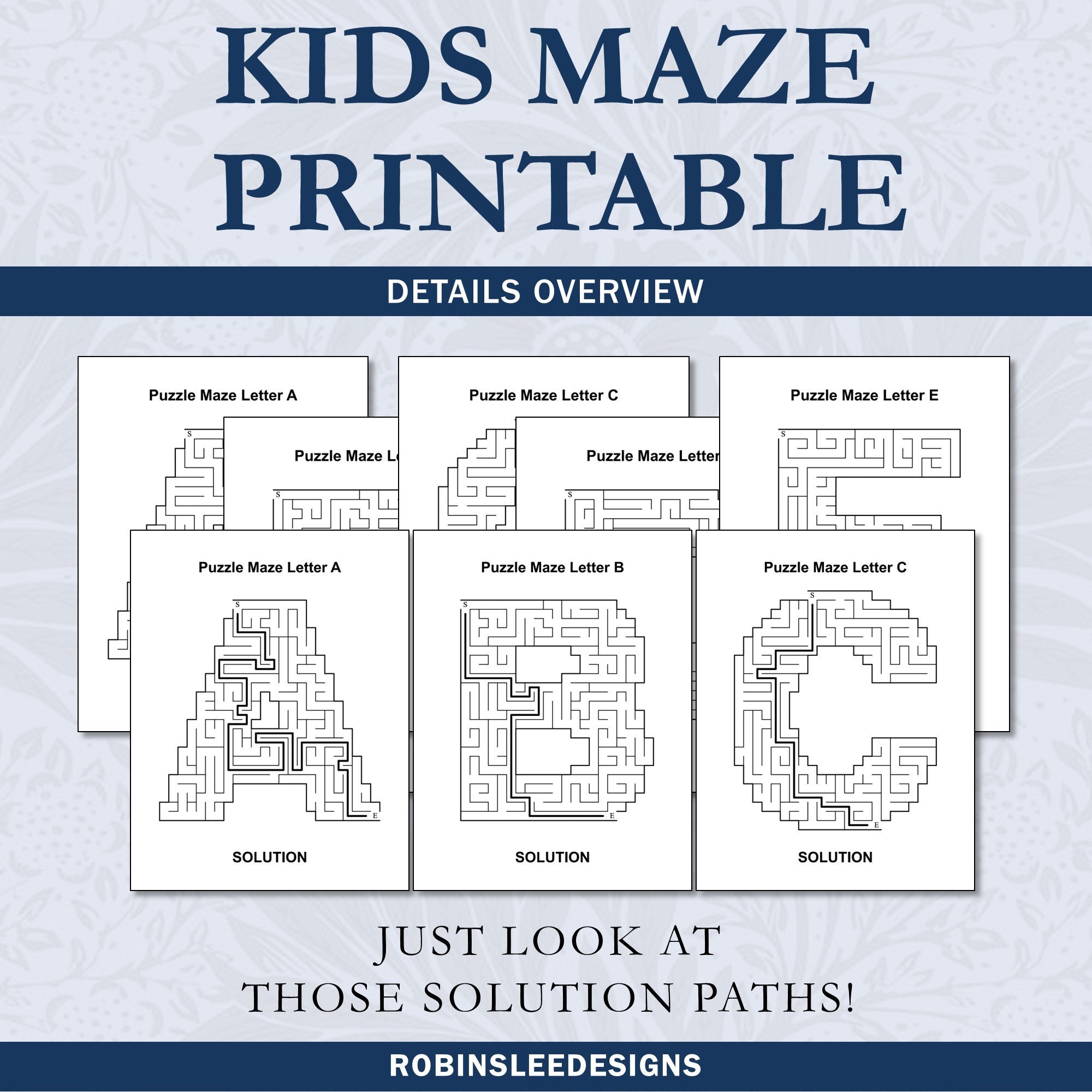 Kids Letter Mazes, Easy A-Z for Kids | Printable Alphabet Maze | Maze ...