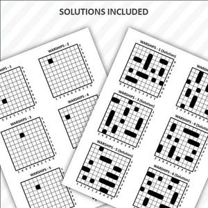 Warships Printable Puzzle Game - Digital Download Battleship Logic Game ...