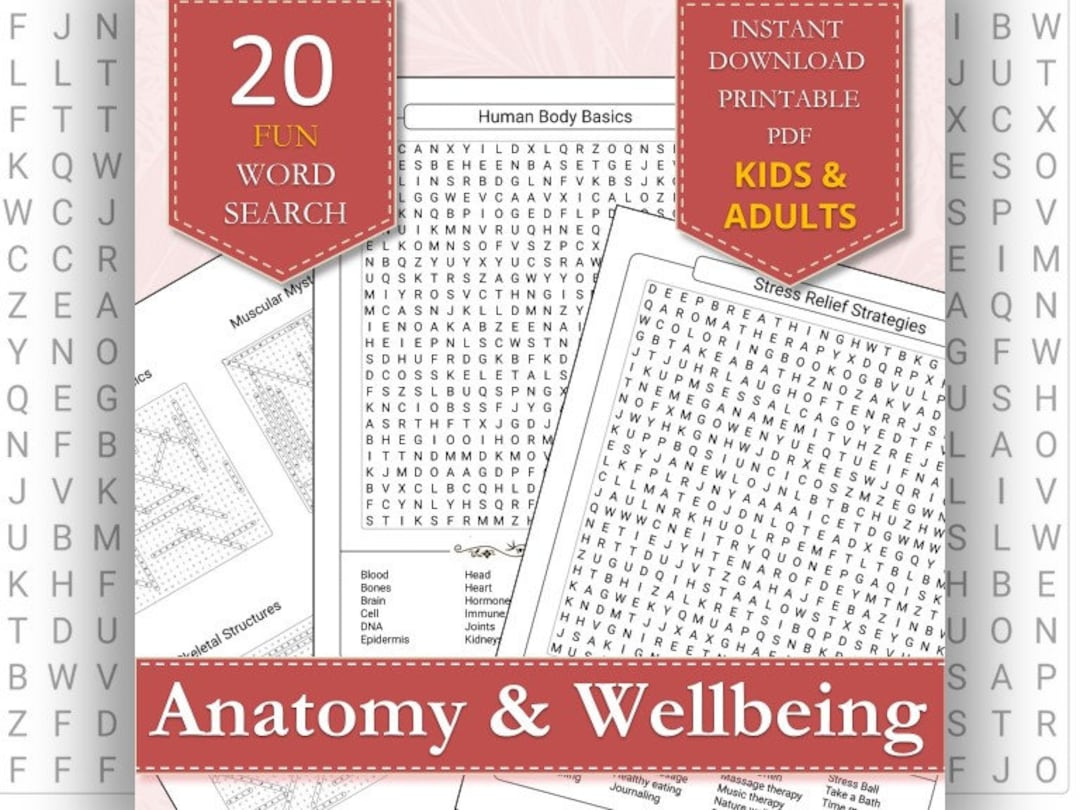 Anatomy Health Wellbeing Word Searches | Engaging Puzzles for All Ages ...