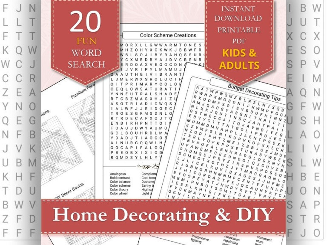 Home Decorating and DIY Word Searches | Engaging Puzzles for All Ages ...