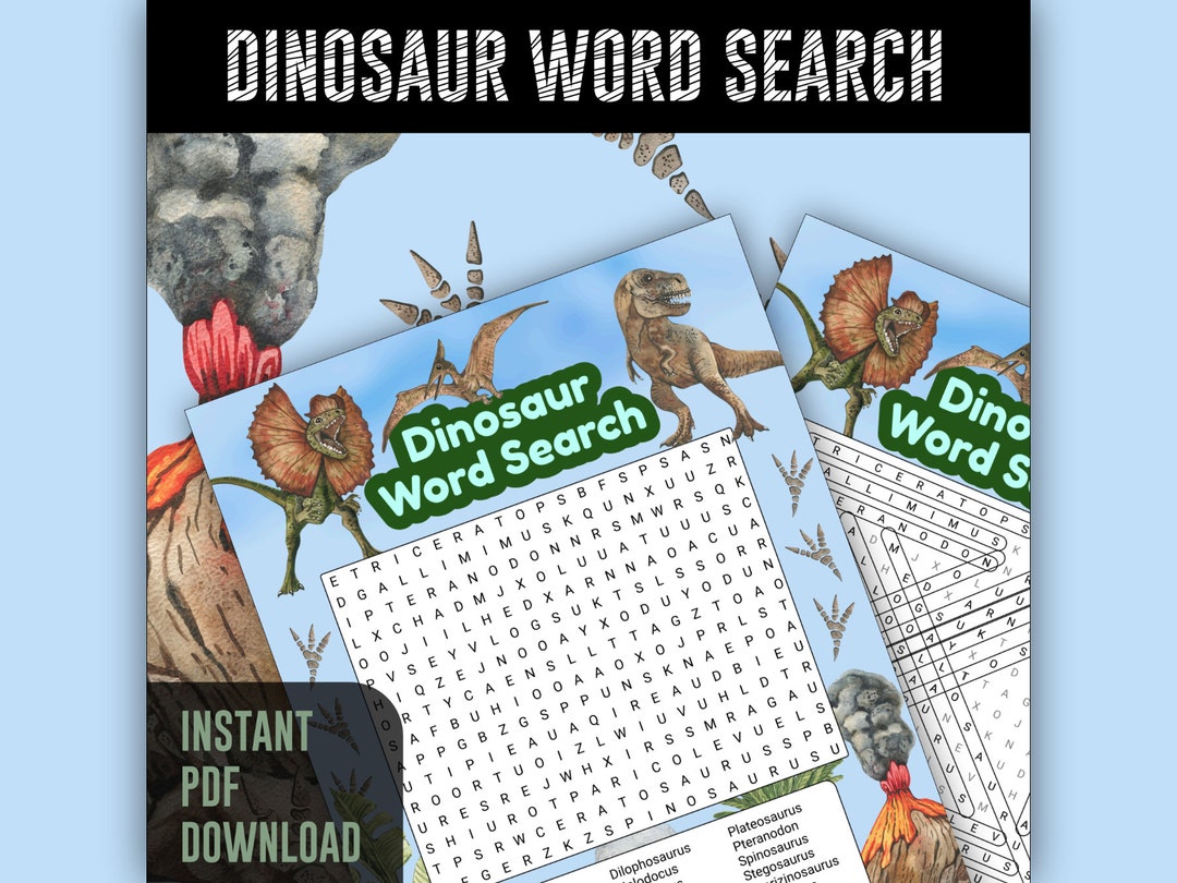 Dinosaur Word Search Puzzle | Fun Educational Activity for Kids ...
