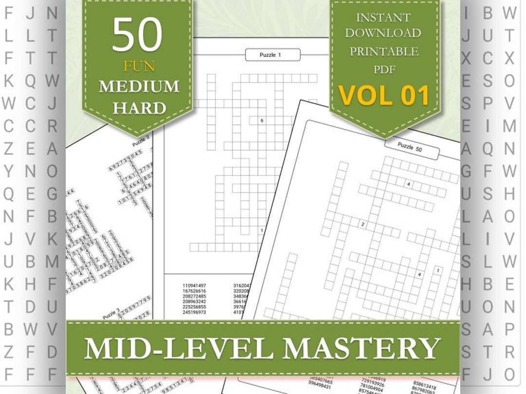 Mid-level Mastery: 50 Number Fill Puzzles With Starter Clues | Instant ...