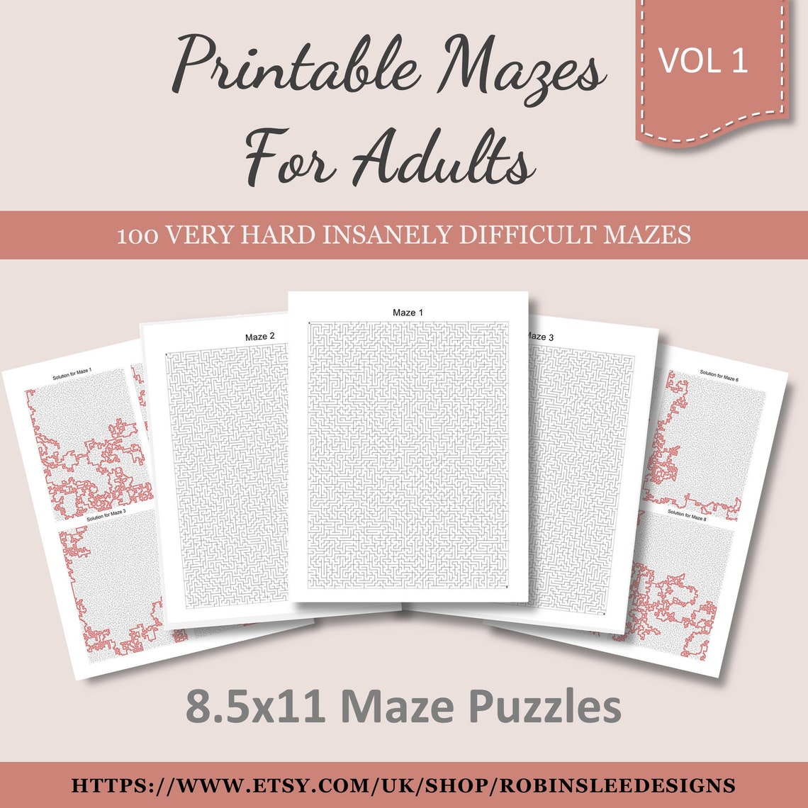 Printable Mazes for Adults - Hard Very Insanely Difficult 100 Mazes ...