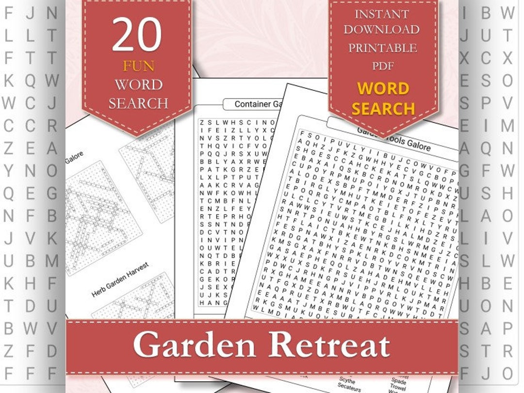 Garden Retreat Word Search Collection for Gardeners | Garden Lovers ...