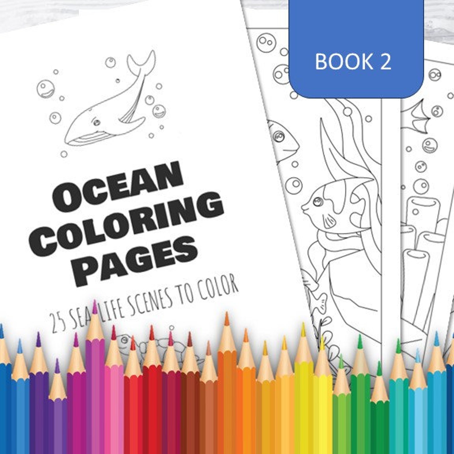 Sea-life Coloring Pages, 25 Ocean Coloring Pages for Kids to Color, PDF ...
