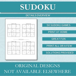 Sudoku Puzzles for Seniors | 50 Hard Sudoku Games | Printable PDF ...