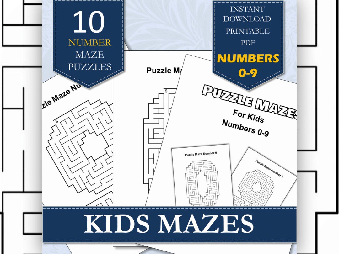 Easy Number Mazes 0-9 for Kids | Printable Mazes | Maze PDF - Etsy