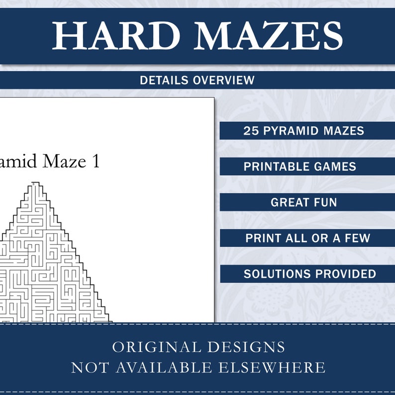 Printable Mazes | 25 Hard Pyramid Shaped Mazes | Suitable for Clever ...