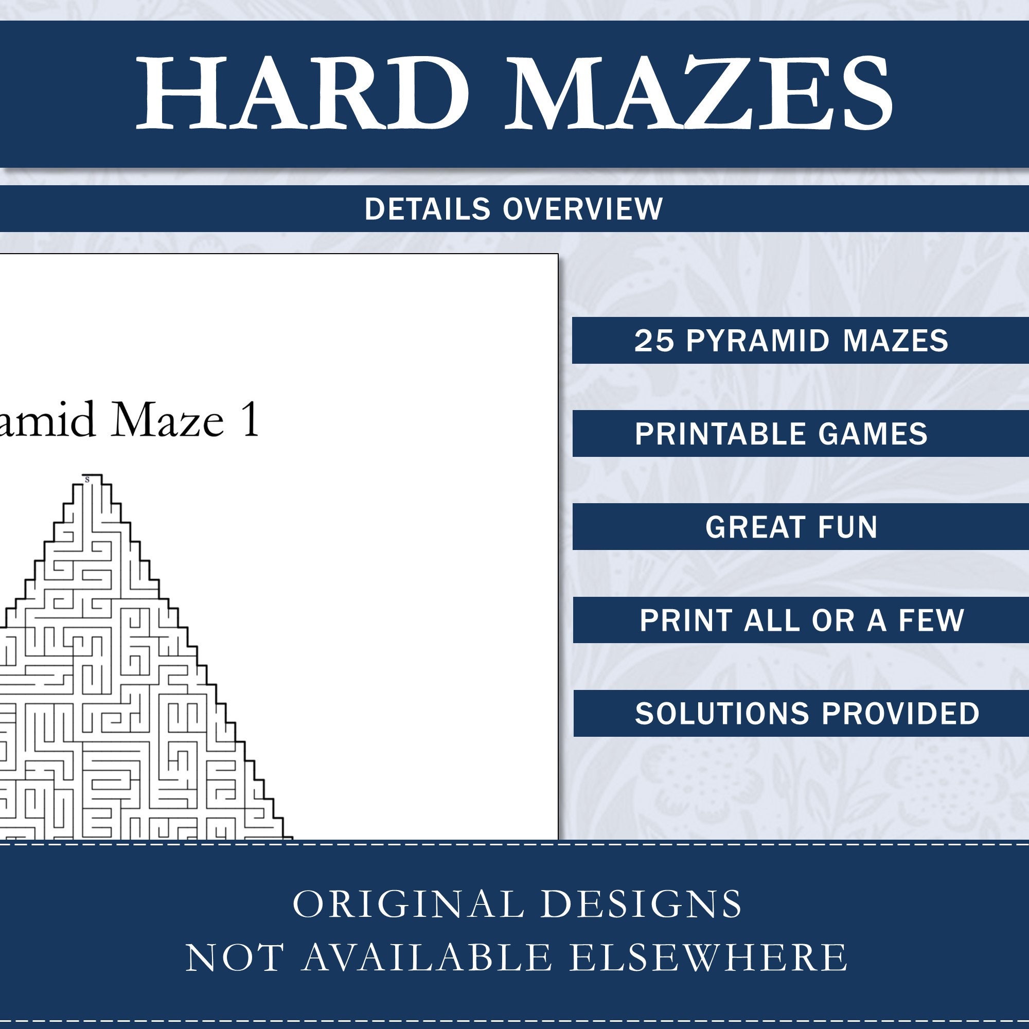 Printable Mazes | 25 Hard Pyramid Shaped Mazes | Suitable for Clever ...