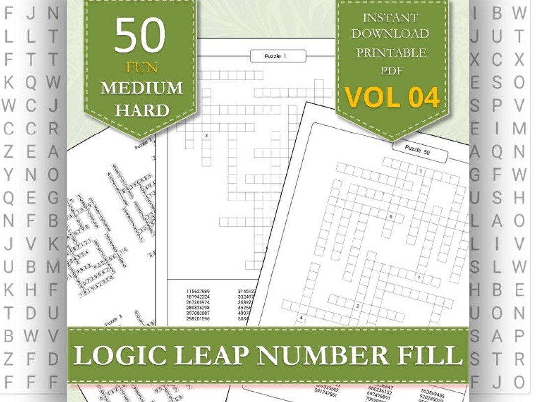 Logic Leap: 50 Number Puzzles - Medium Difficulty | Includes Starter ...