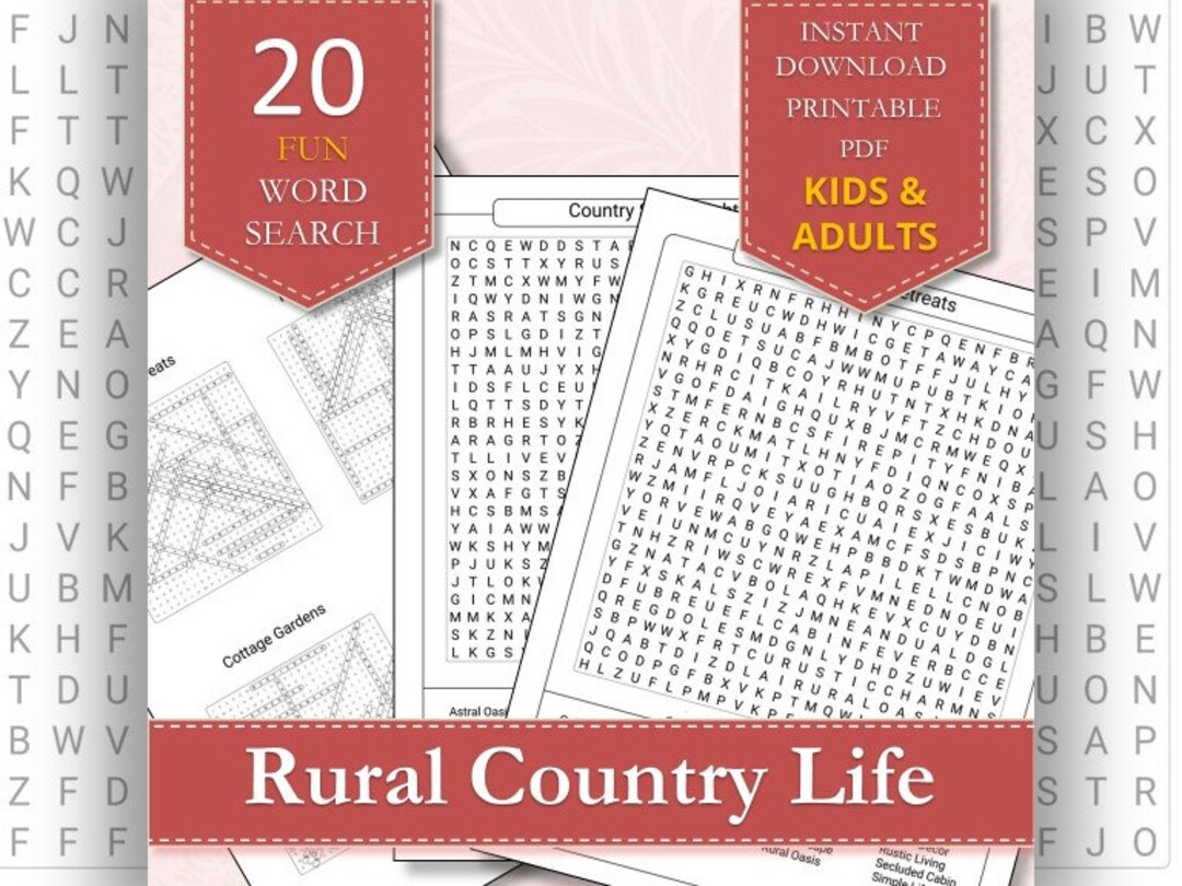 Rural Country Life Word Searches | Engaging Puzzles for All Ages ...