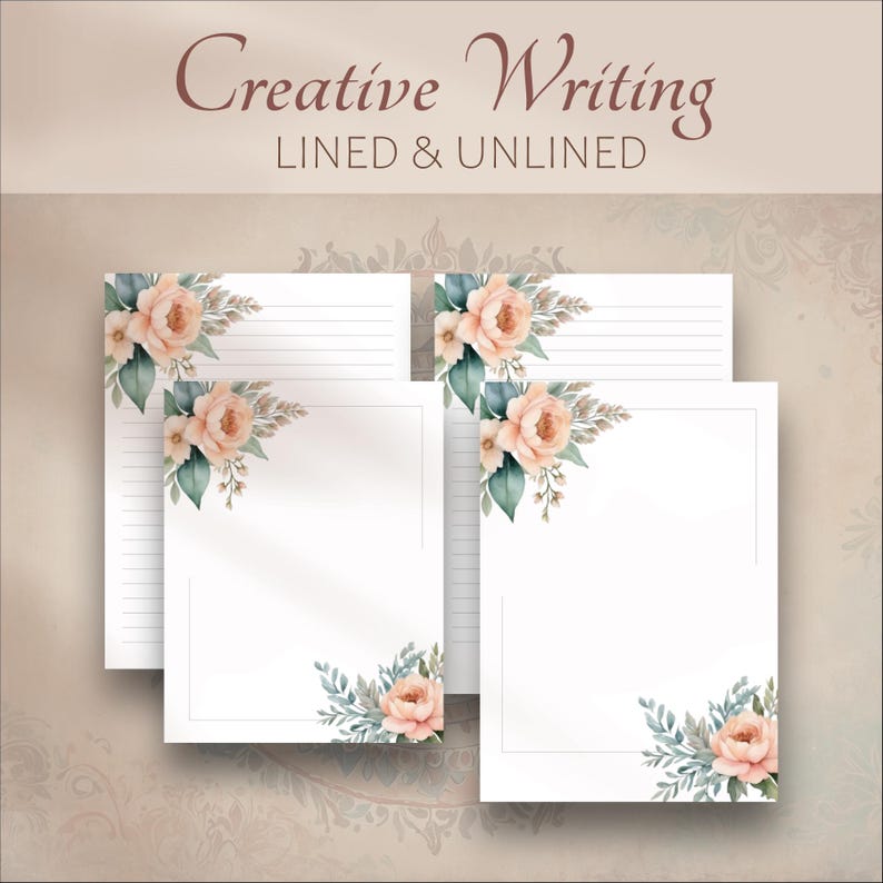 Printable Writing Paper, Pink Rose Stationery, Letter Writing Paper ...