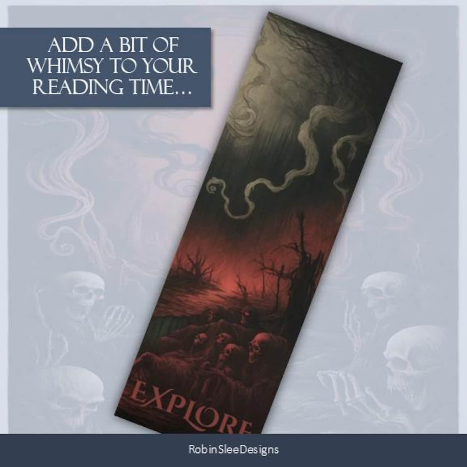Gothic Horror Bookmarks Printable Victorian Dark Art, Creepy Book Lover ...