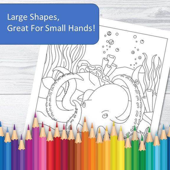 Sea-life Coloring Pages, 25 Ocean Coloring Pages for Kids to Color, PDF ...
