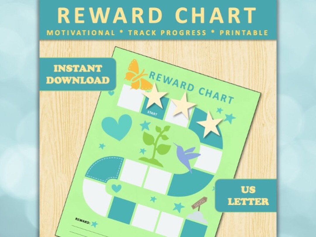 Calming Green Printable Reward Chart for Kids Toddler Achievement Chart ...