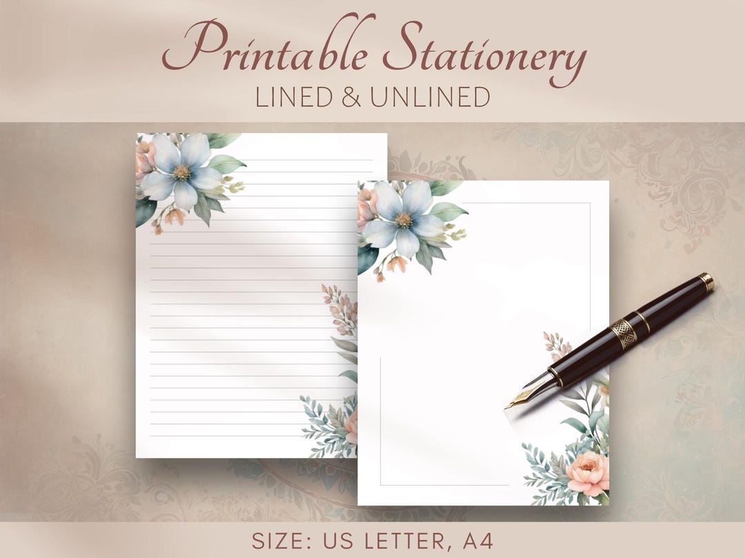Printable Writing Paper, English Rose Stationery, Letter Writing Paper ...