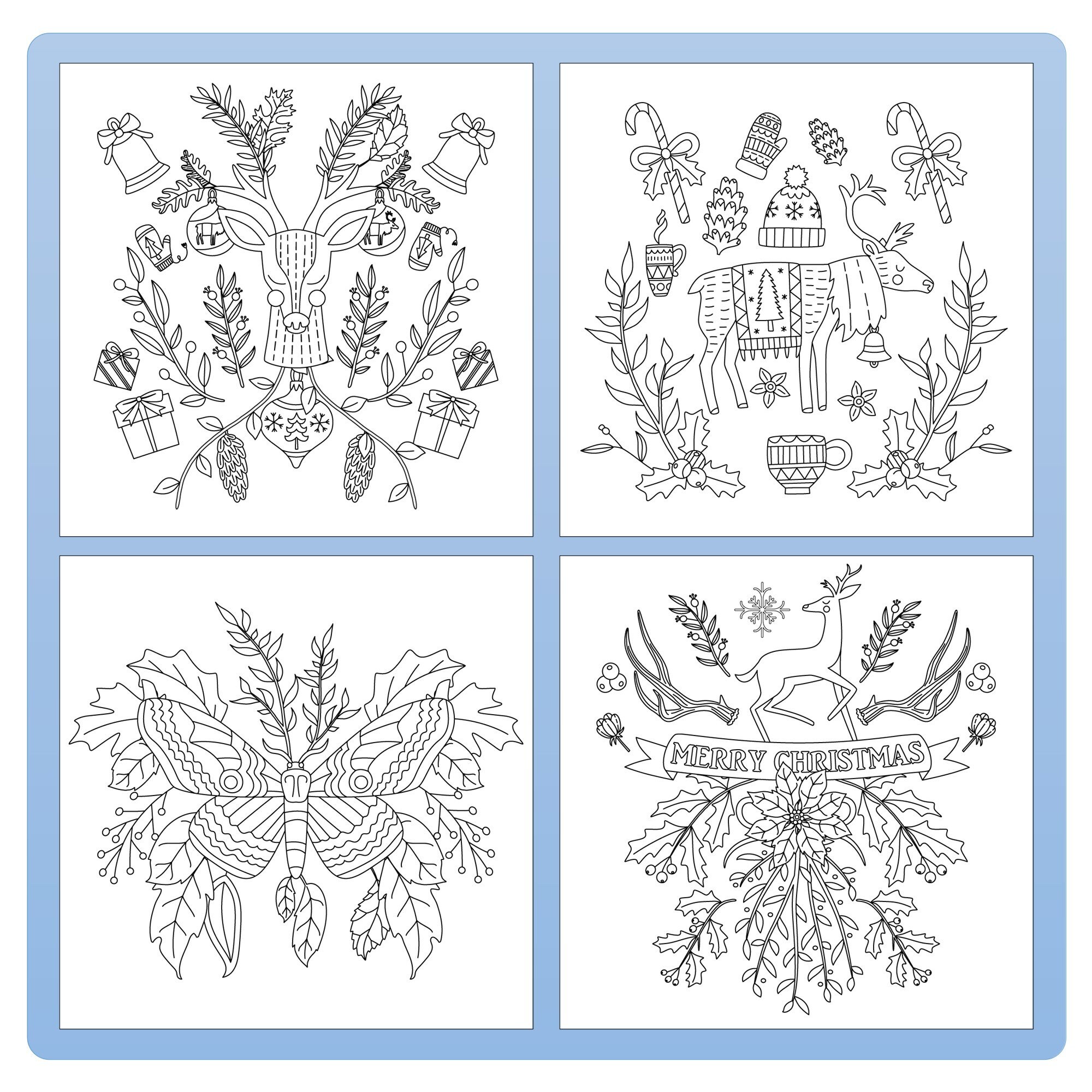 4 Festive Fun Coloring Pages Christmas Coloring Pages Printable ...