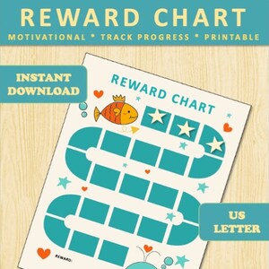 Adorable Reward Chart for Kids Fish and Whale Ideal for Parents and ...