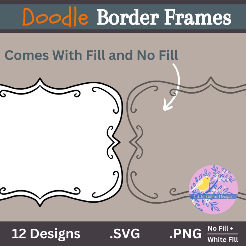 Label Frames SVG Bundle, Frame Clipart, Label Frame Clipart, Vintage ...