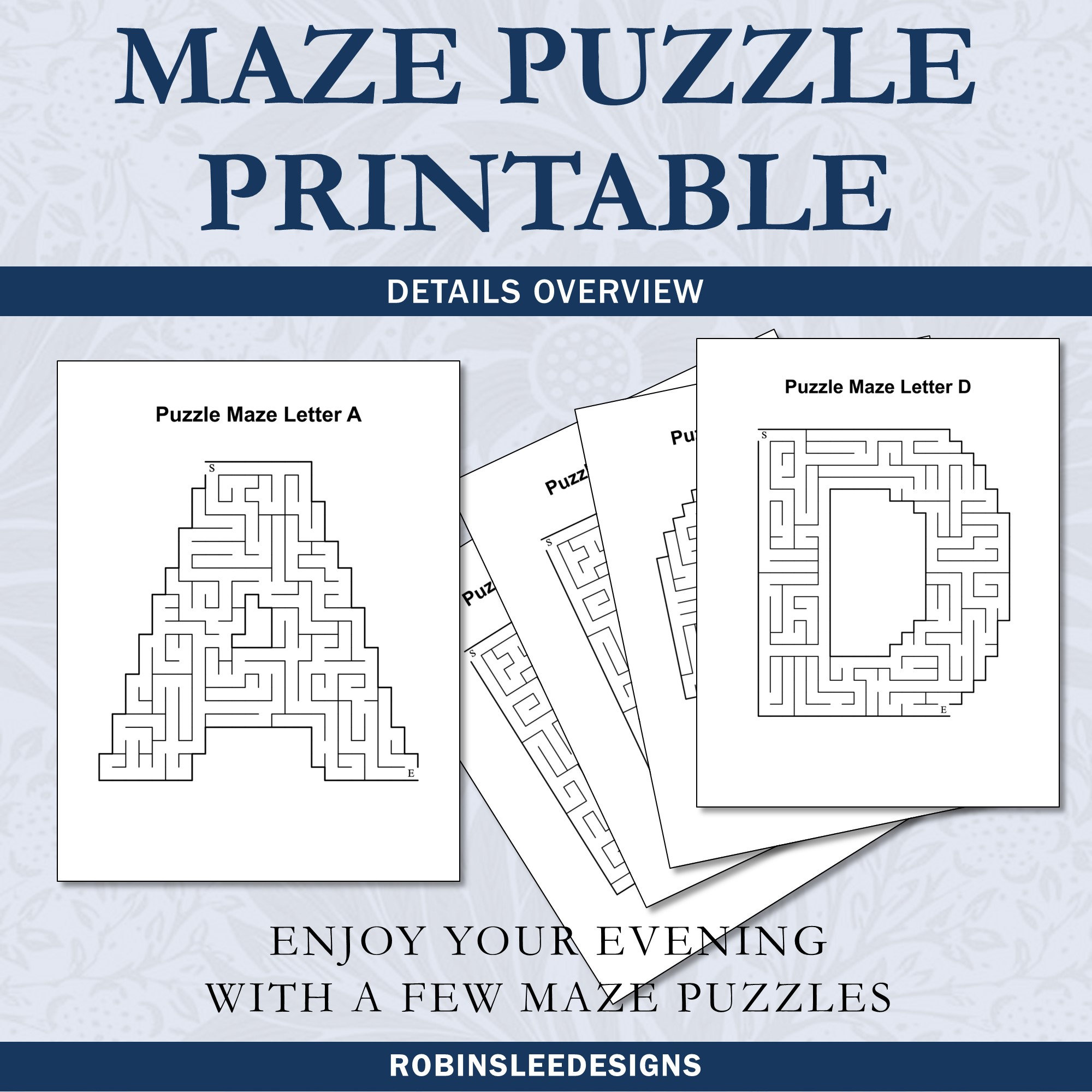 Kids Letter Mazes, Easy A-Z for Kids | Printable Alphabet Maze | Maze ...