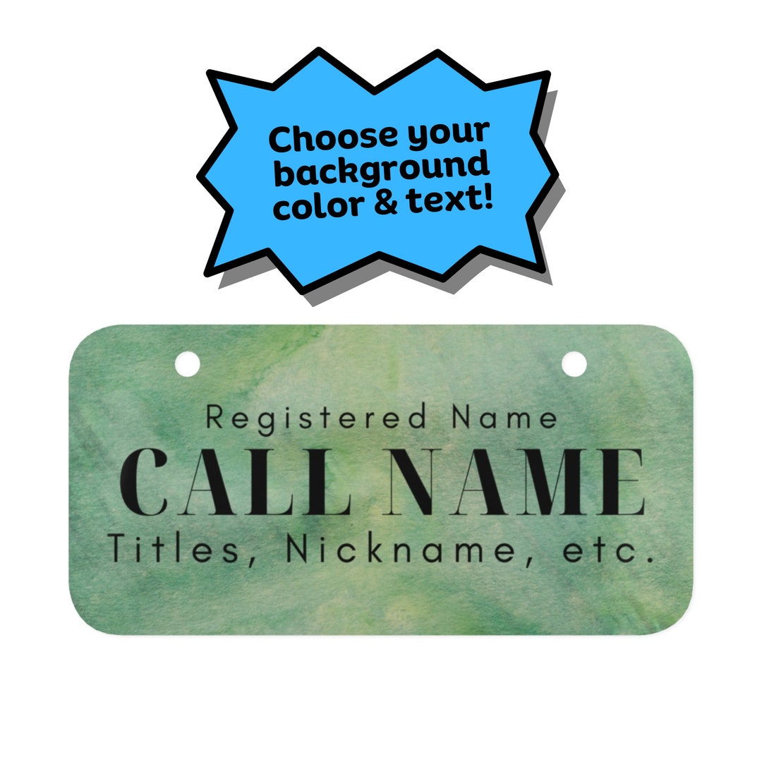 Personalized Aluminum Dog Crate Tag 6x3 Inches | Custom Dog Crate Tag ...
