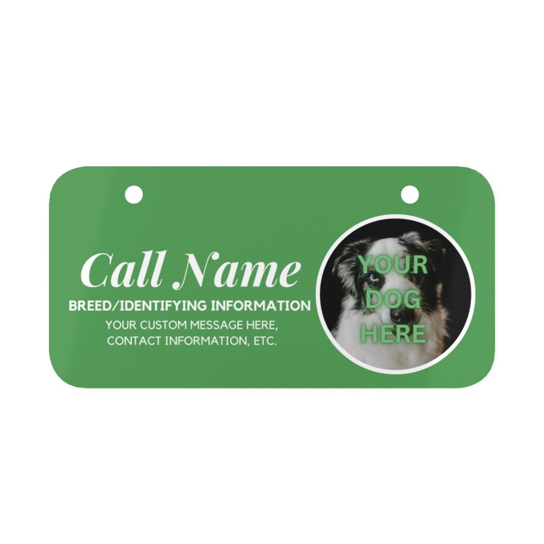 Aluminum Dog Crate Tag Personalized 6x3 Inches | Custom Dog Crate Tag ...