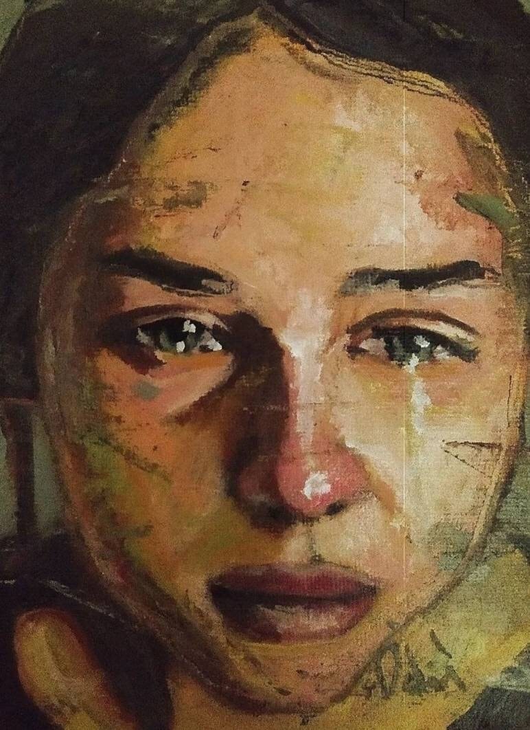 Oil Portrait Painting of a Sad Girl Crying, Original and Unique, to ...