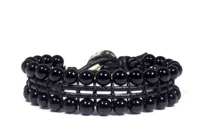 Black Protection Crystals Bracelet for Men Black Beads Men - Etsy
