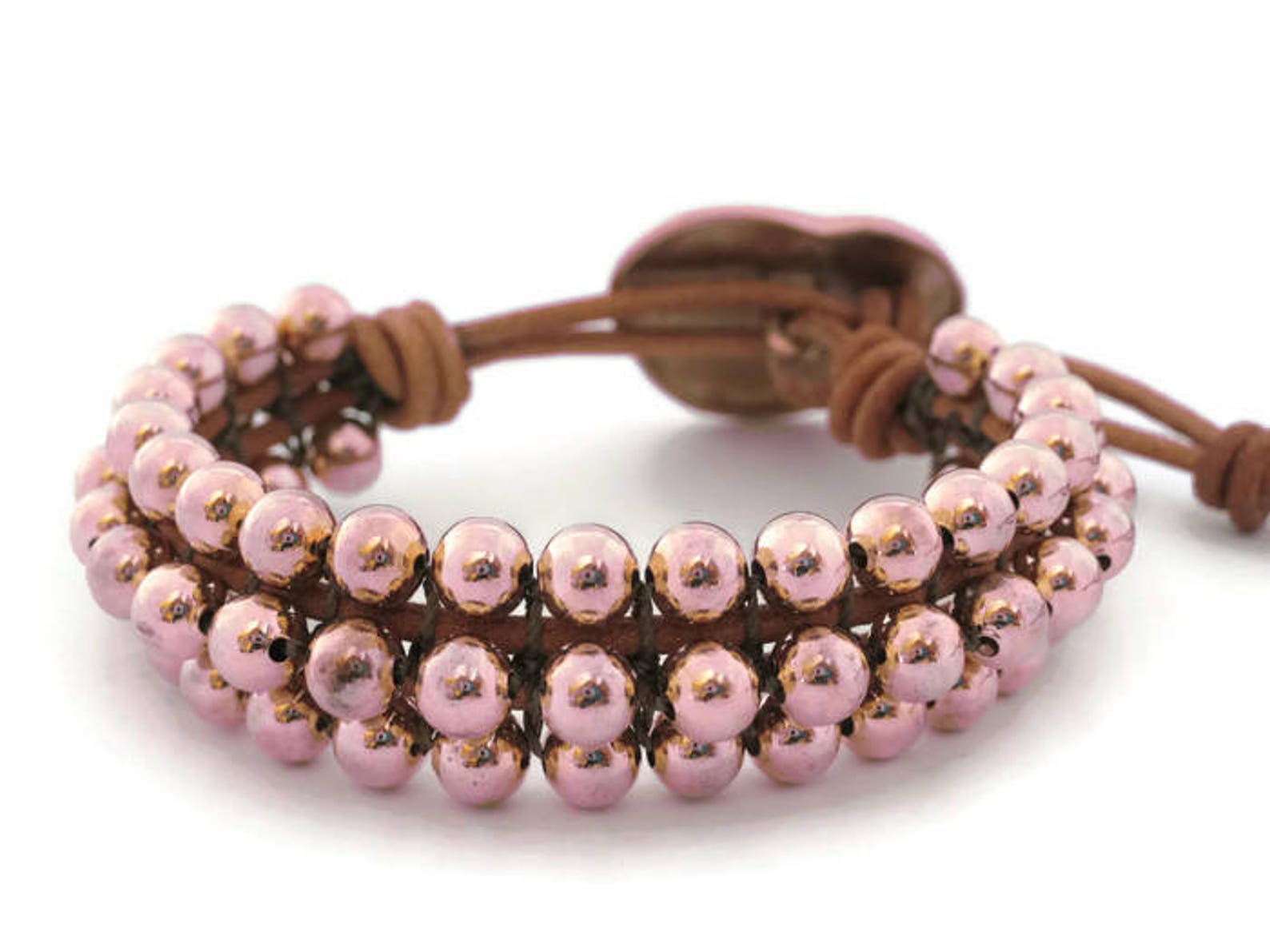 Rose Gold Trendy Bracelet. Rose Gold Bracelet Trendy Beaded - Etsy