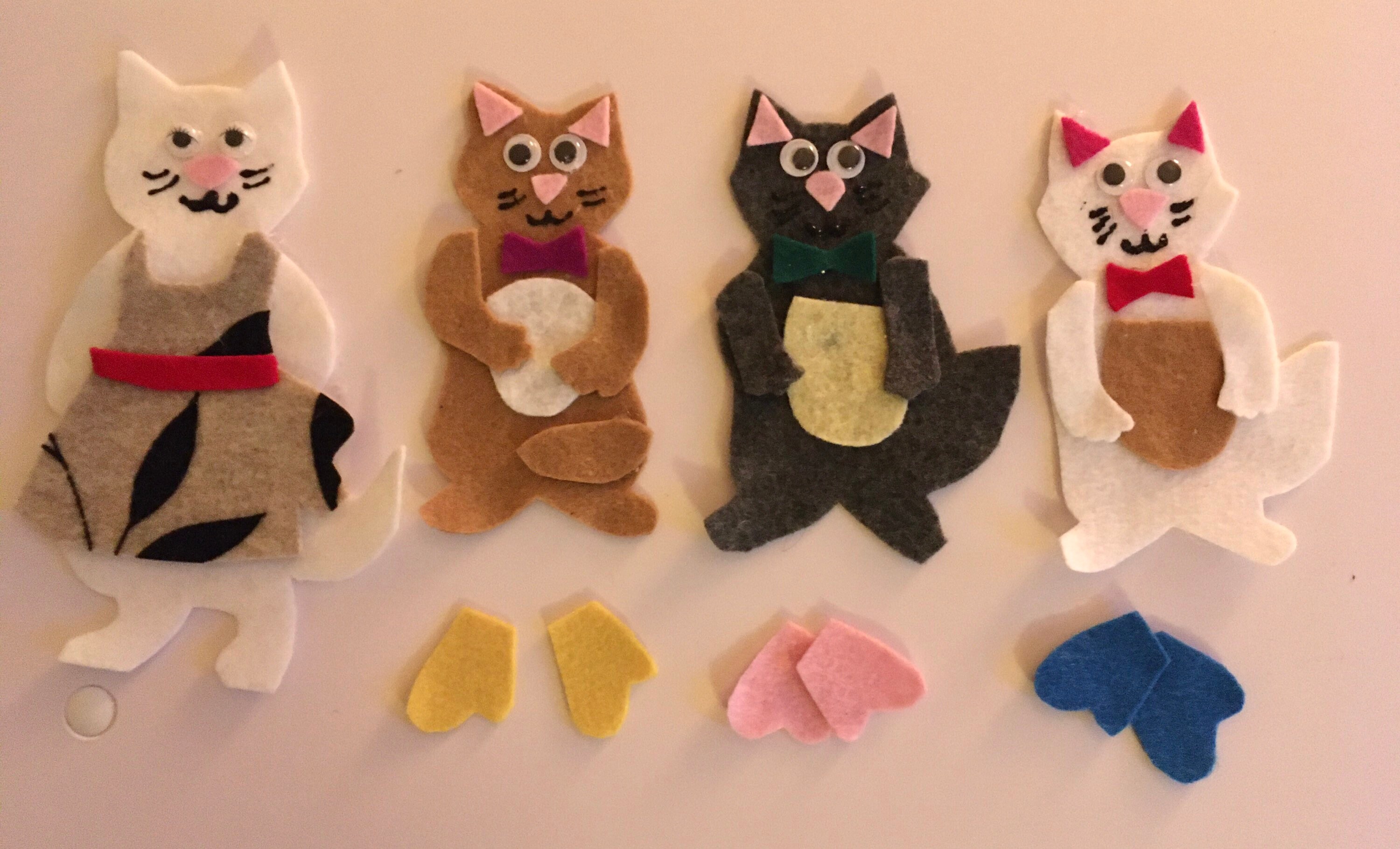 Three Little Kittens Lost Their Mittens Felt Story Childrens ...