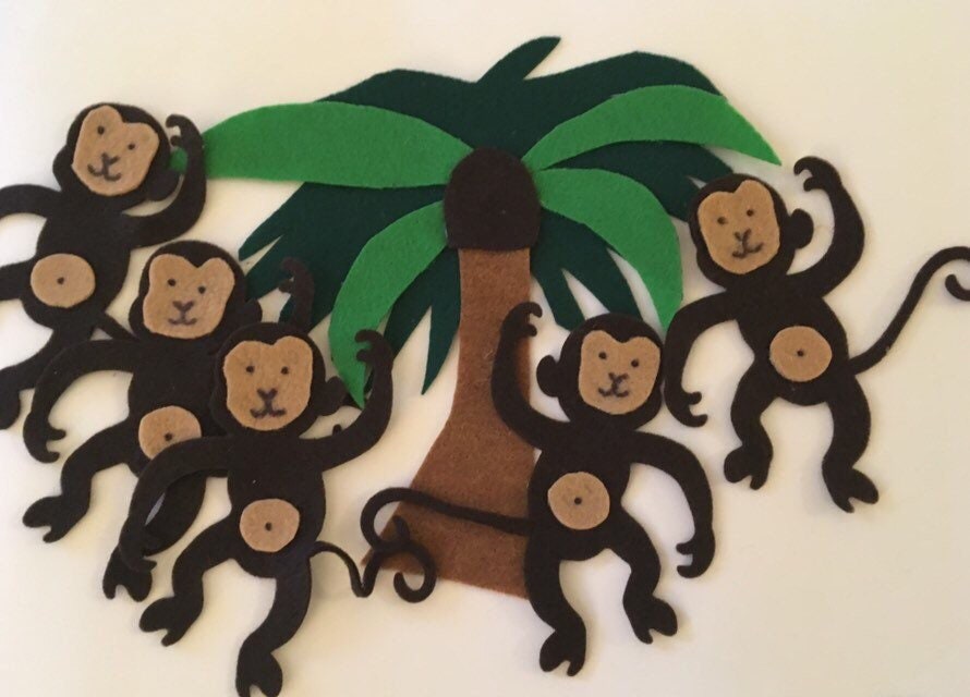 Five Little Monkeys Swinging in the Tree Childrens | Etsy