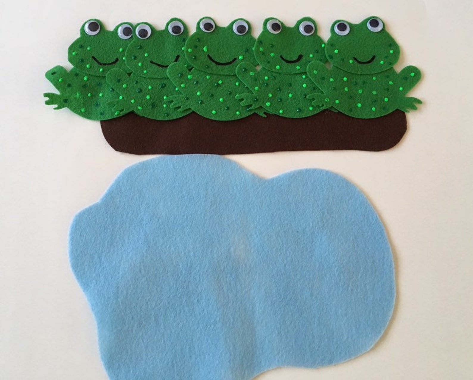Five Green and Speckled Frogs Children's Felt Story/ Flannel Story for ...