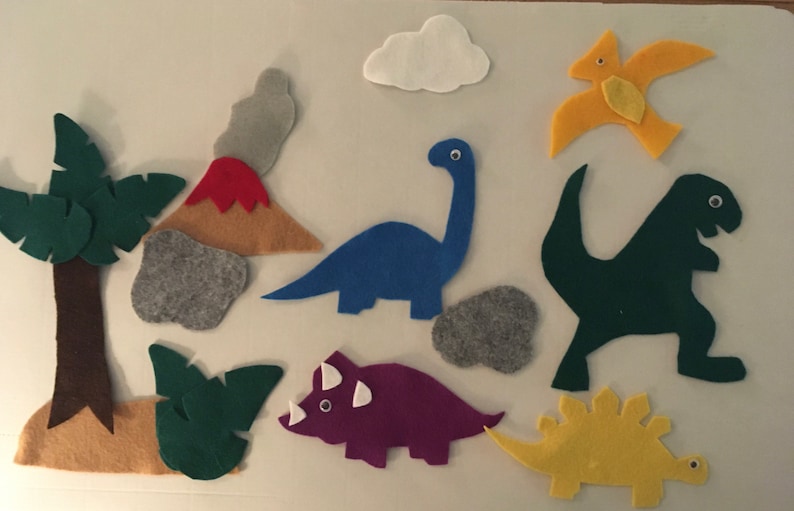 Dinosaur Felt Story Playscape Felt Scene / Childrens Flannel Board ...
