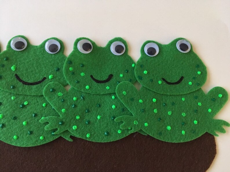 Five Green and Speckled Frogs - Children's Felt Story/ Flannel Story ...