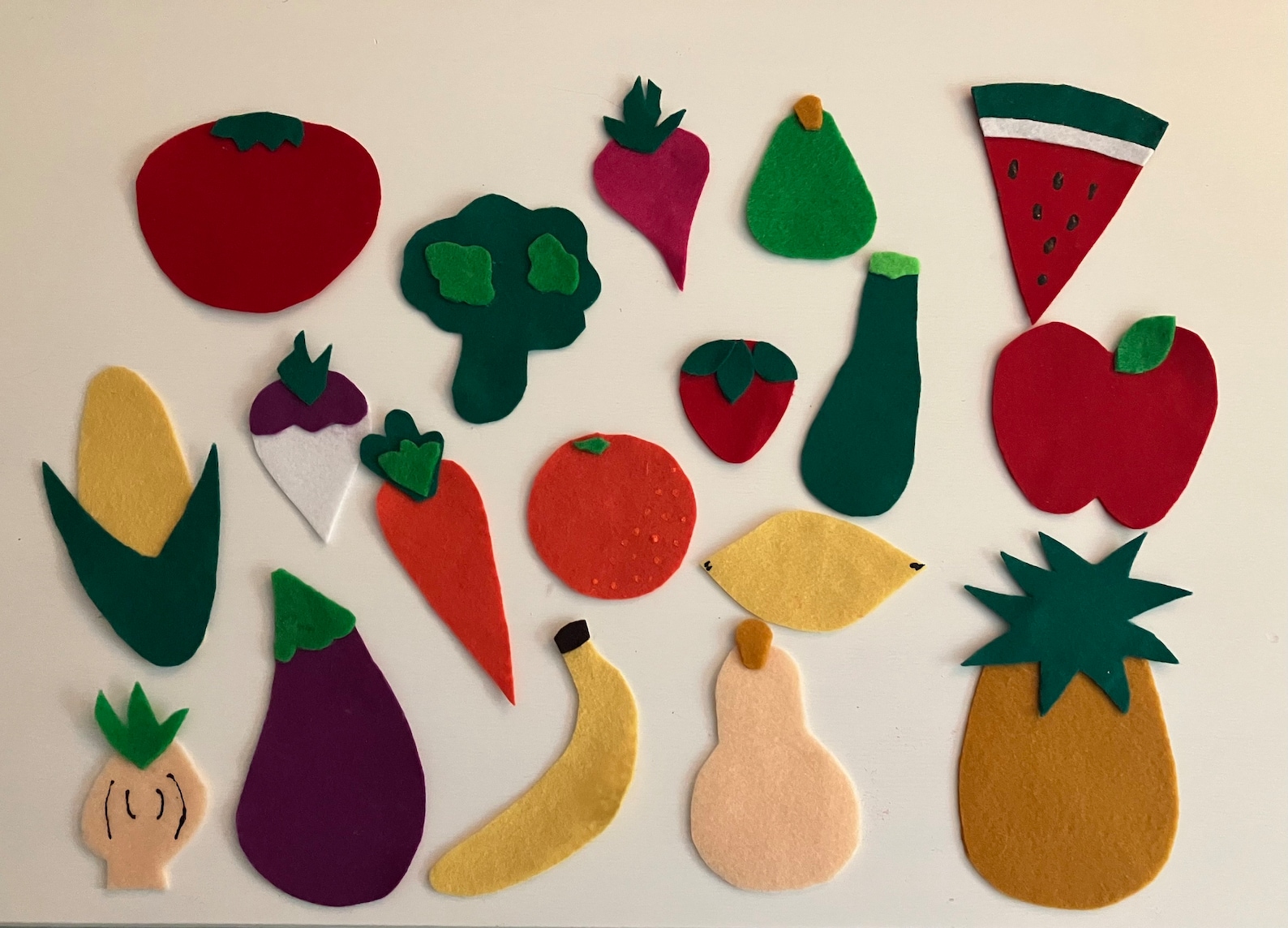 Vegetables & Fruit Felt Pieces- Children's Felt/flannel Board Story - Etsy