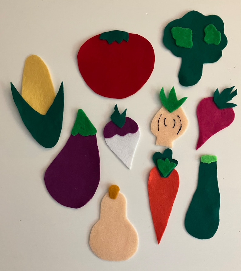 Vegetables & Fruit Felt Pieces- Children's Felt/flannel Board Story - Etsy