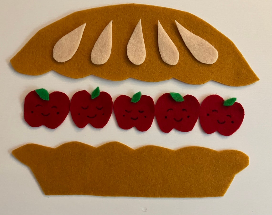Five Apples in a Basket Felt Story - Children's Felt Story/ Flannel ...