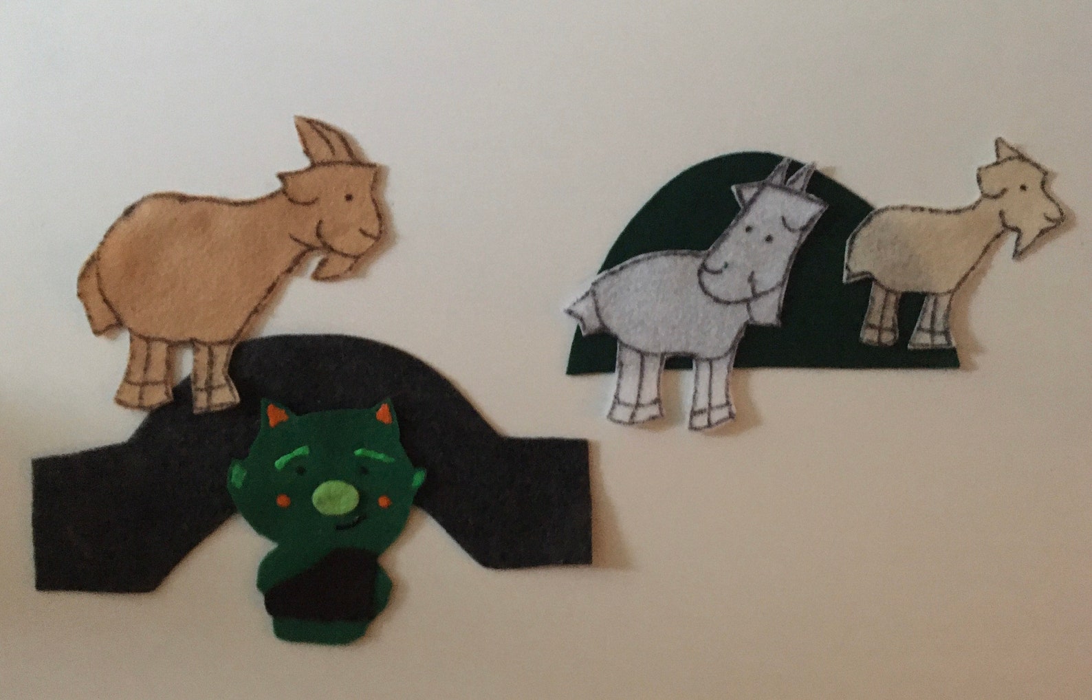 Three Billy Goats Gruff Felt Board Story Children's Felt / Flannel ...