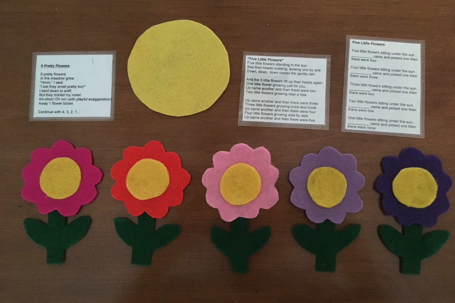 Five Little Flowers - Children's Felt / Flannel Story for Early ...