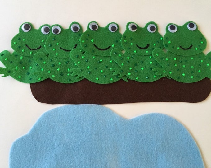 Five Green and Speckled Frogs - Children's Felt Story/ Flannel Story ...