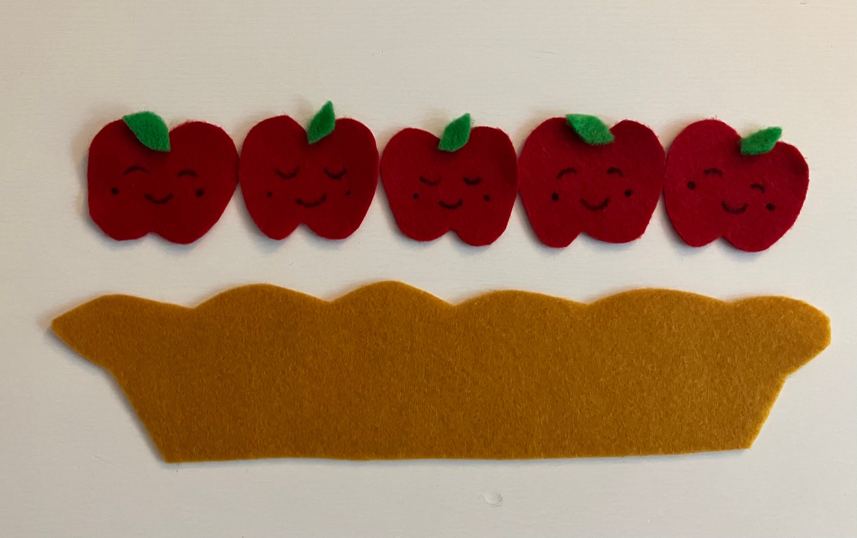 Five Apples in a Basket Felt Story - Children's Felt Story/ Flannel ...