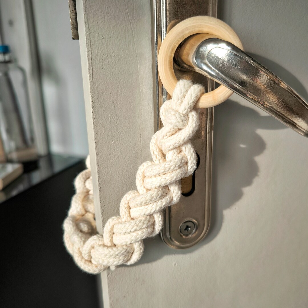 Modern Macrame Door Stop, Finger Pinch Guard, Decorative and Functional ...