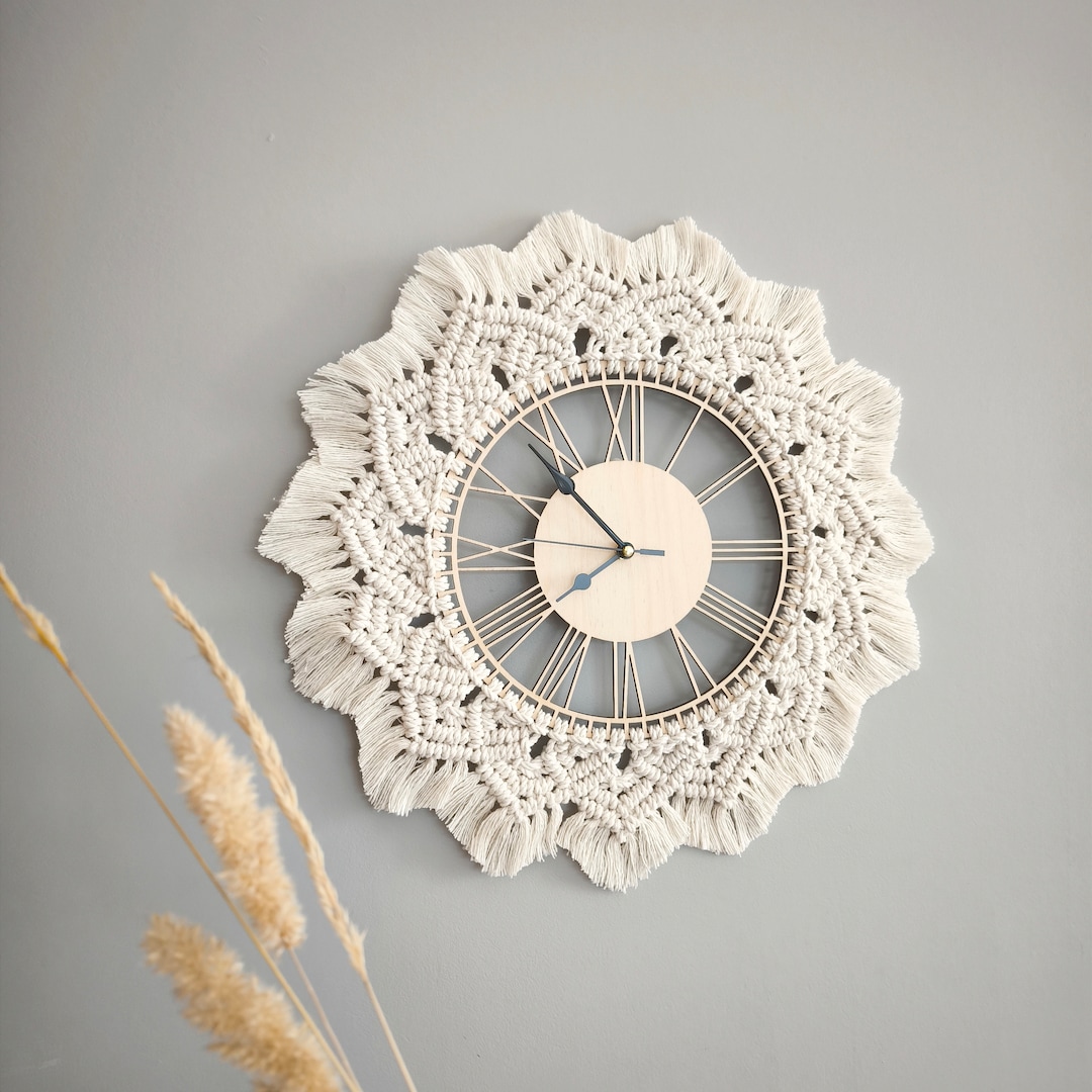 Nature- Inspired Wall Clock, Handmade Clock, Unique Wall Clock, Boho ...