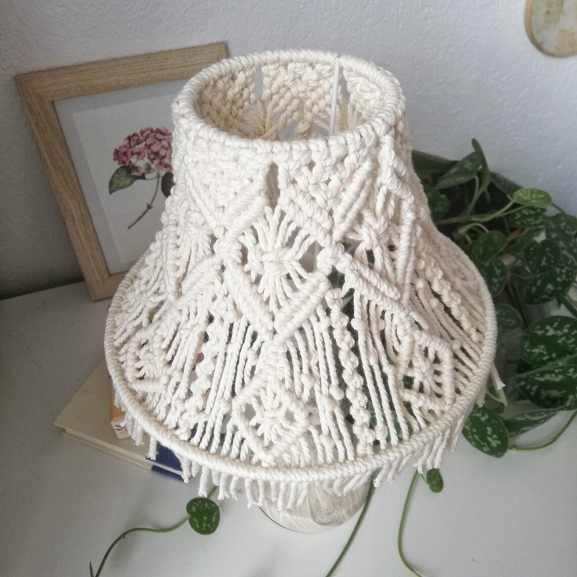 Macrame Lamp, Small Handmade Boho Accent Lamp - Etsy