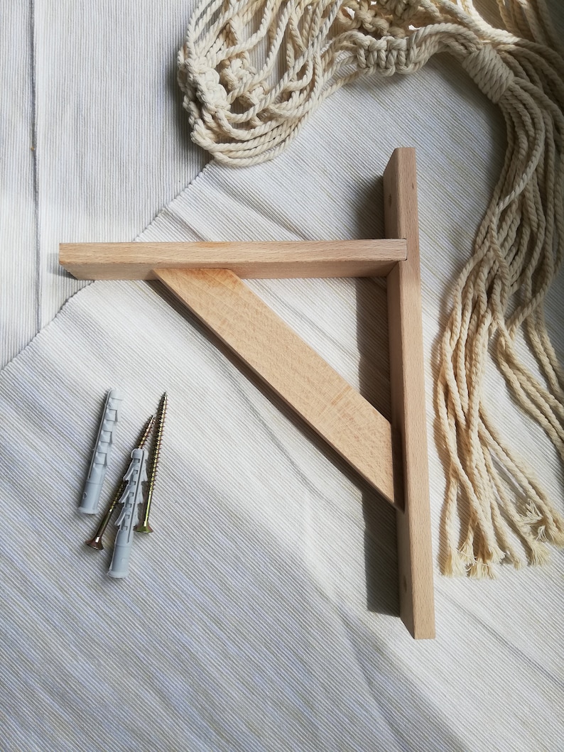 Macrame Hanging Wall Light Lamp With Wooden Stand Macrame - Etsy