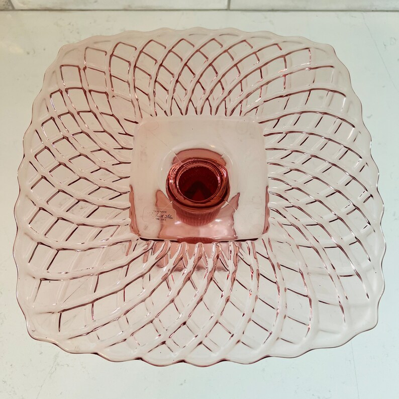 LE Smith Pink Trellis Clear Pedestal Cake Stand 11 Wedding, Baby Shower ...