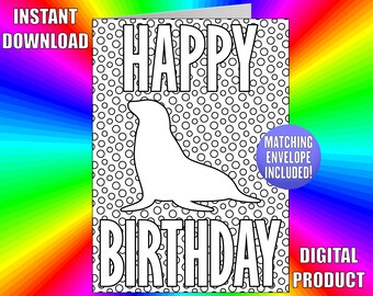 Seal Birthday Card - Etsy