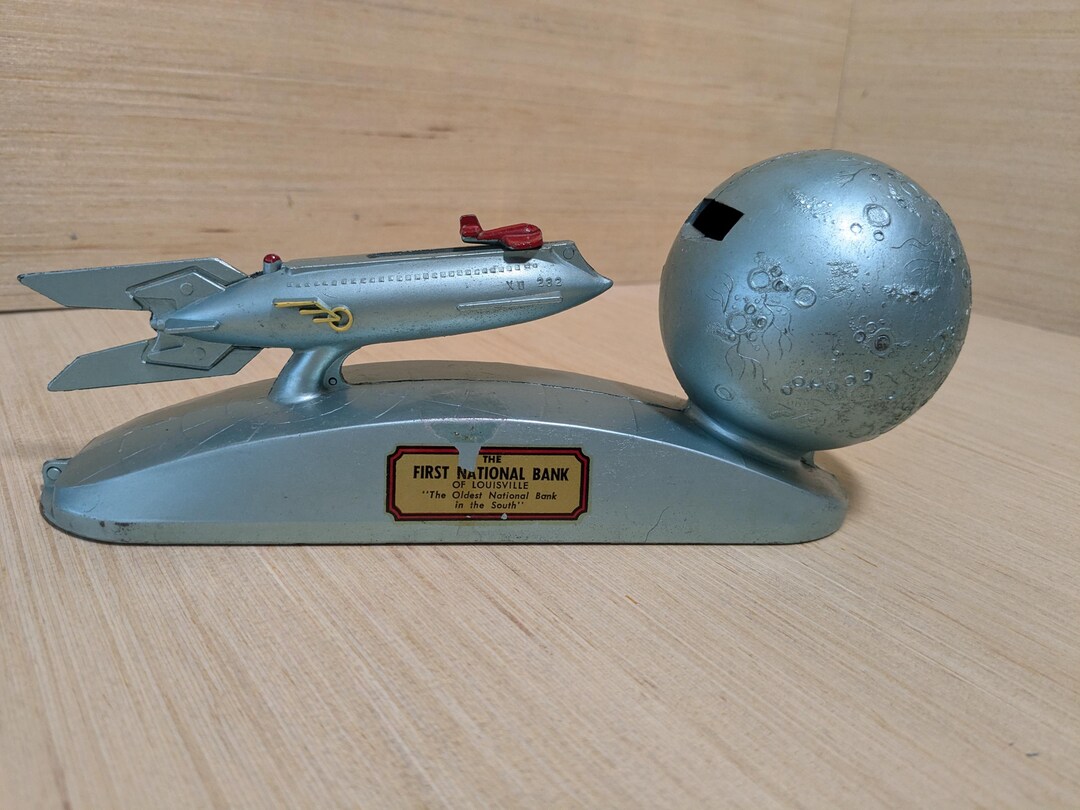 Vintage Rocket Launcher Coin Bank - Moon Shot Mechanical Coin Bank ...
